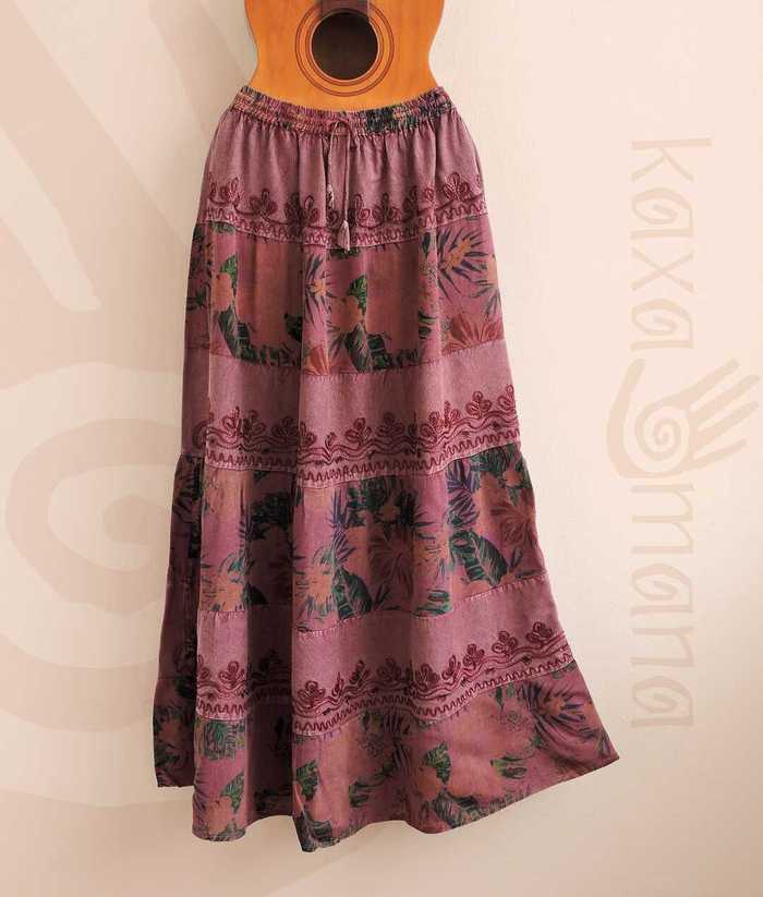 Saia Indiana Longa Lisa Bordada – Kaxamana